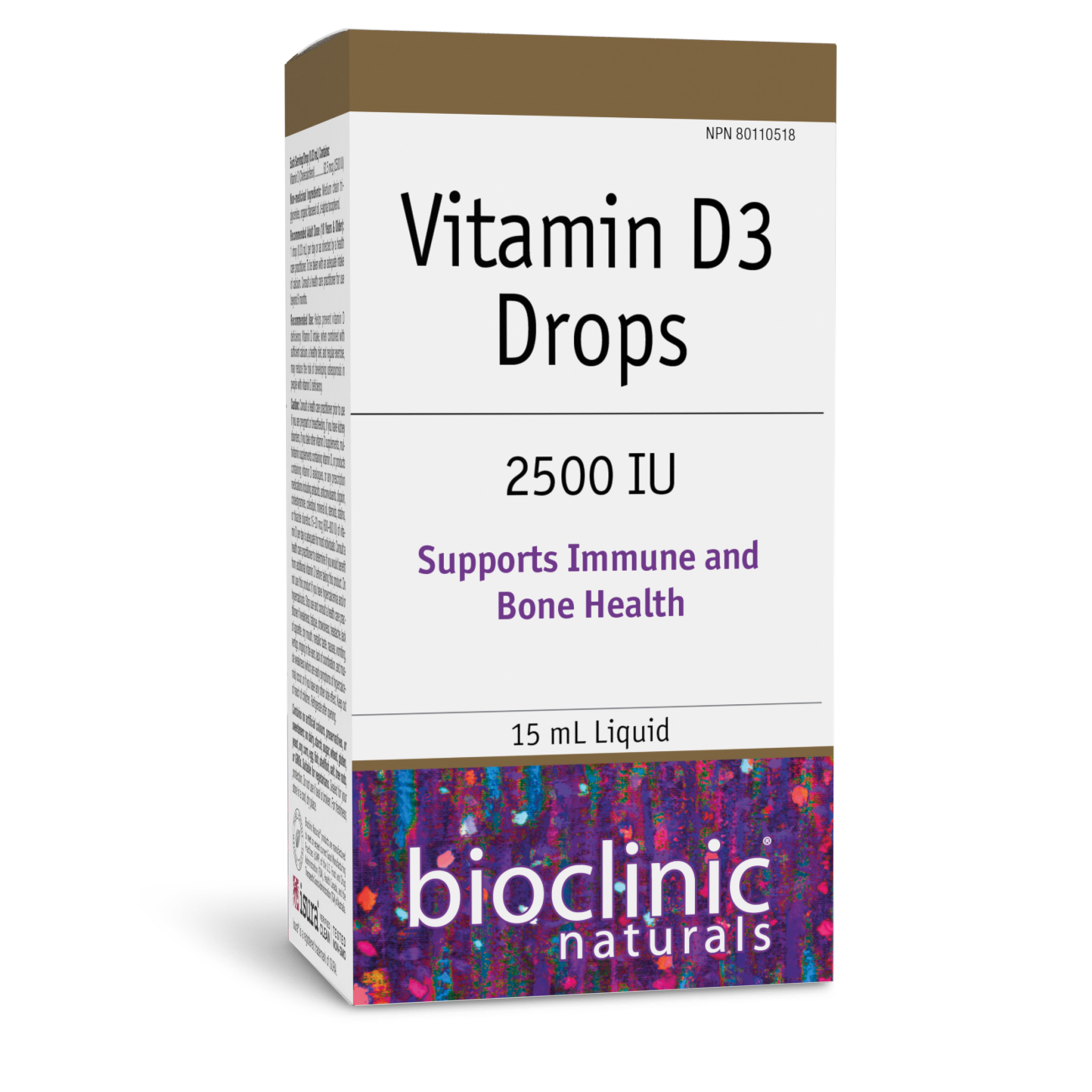 Vitamin D3 2500 IU Drops - Bioclinic English Canada